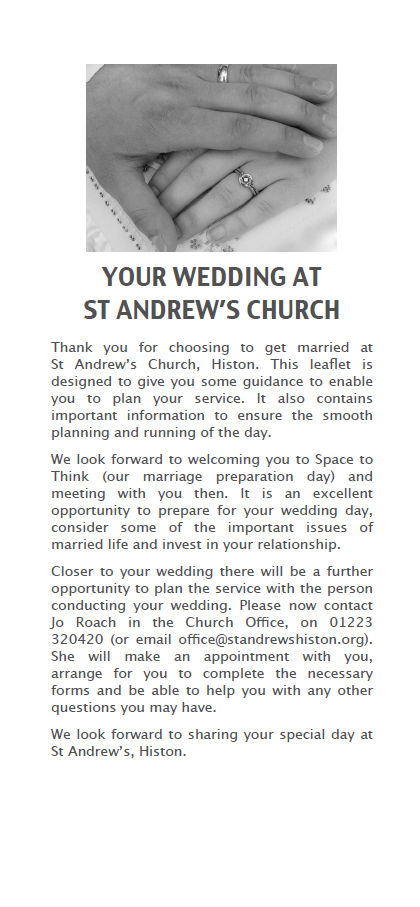 Leaflets – St Andrew's Histon